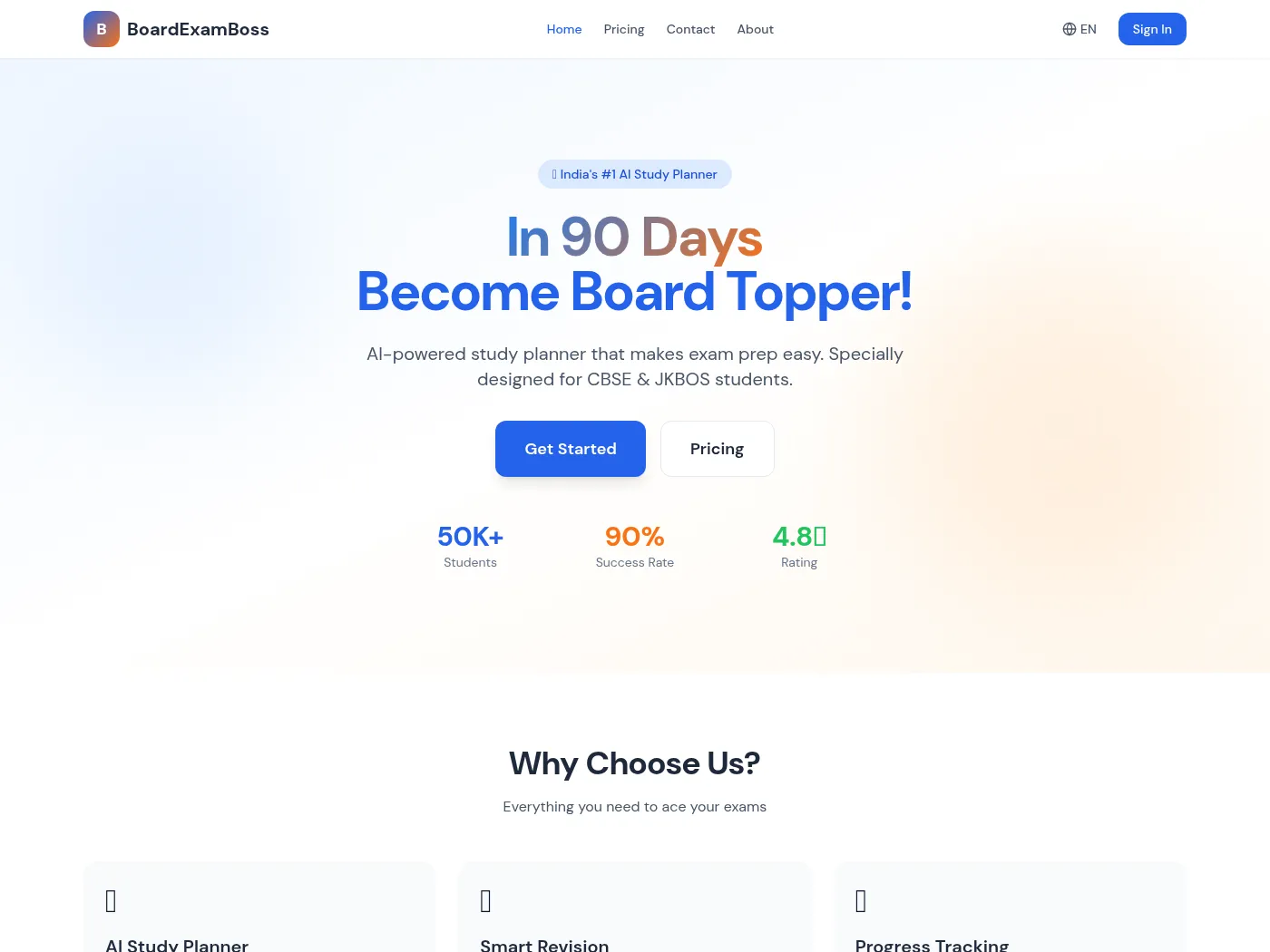 BoardExamBoss AI Planner