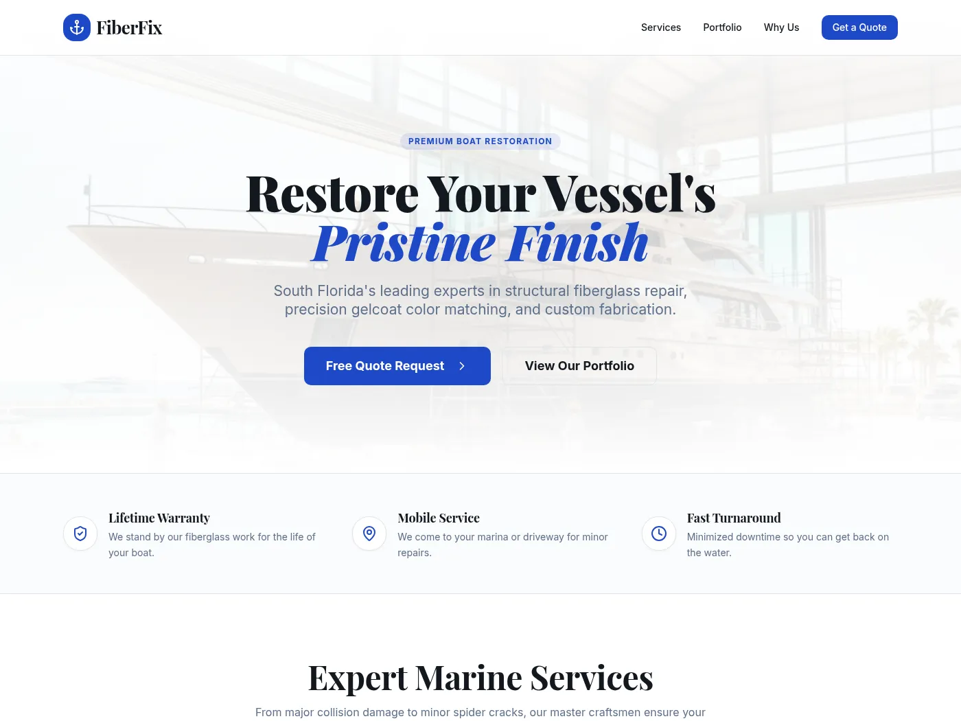 FiberFix Landing Page