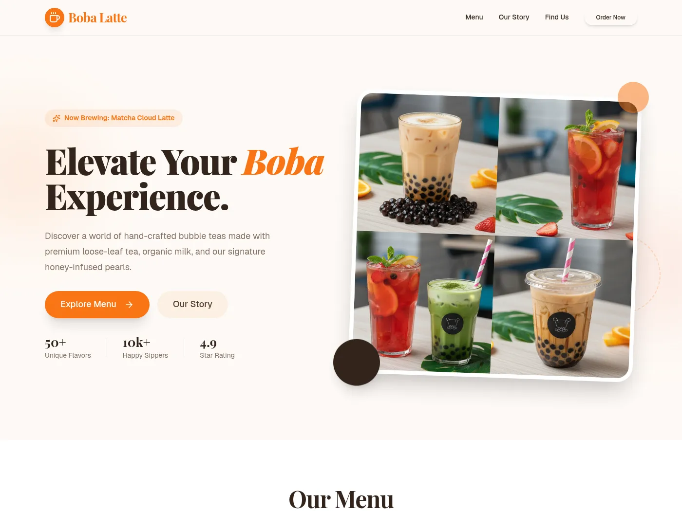 Boba Latte Website