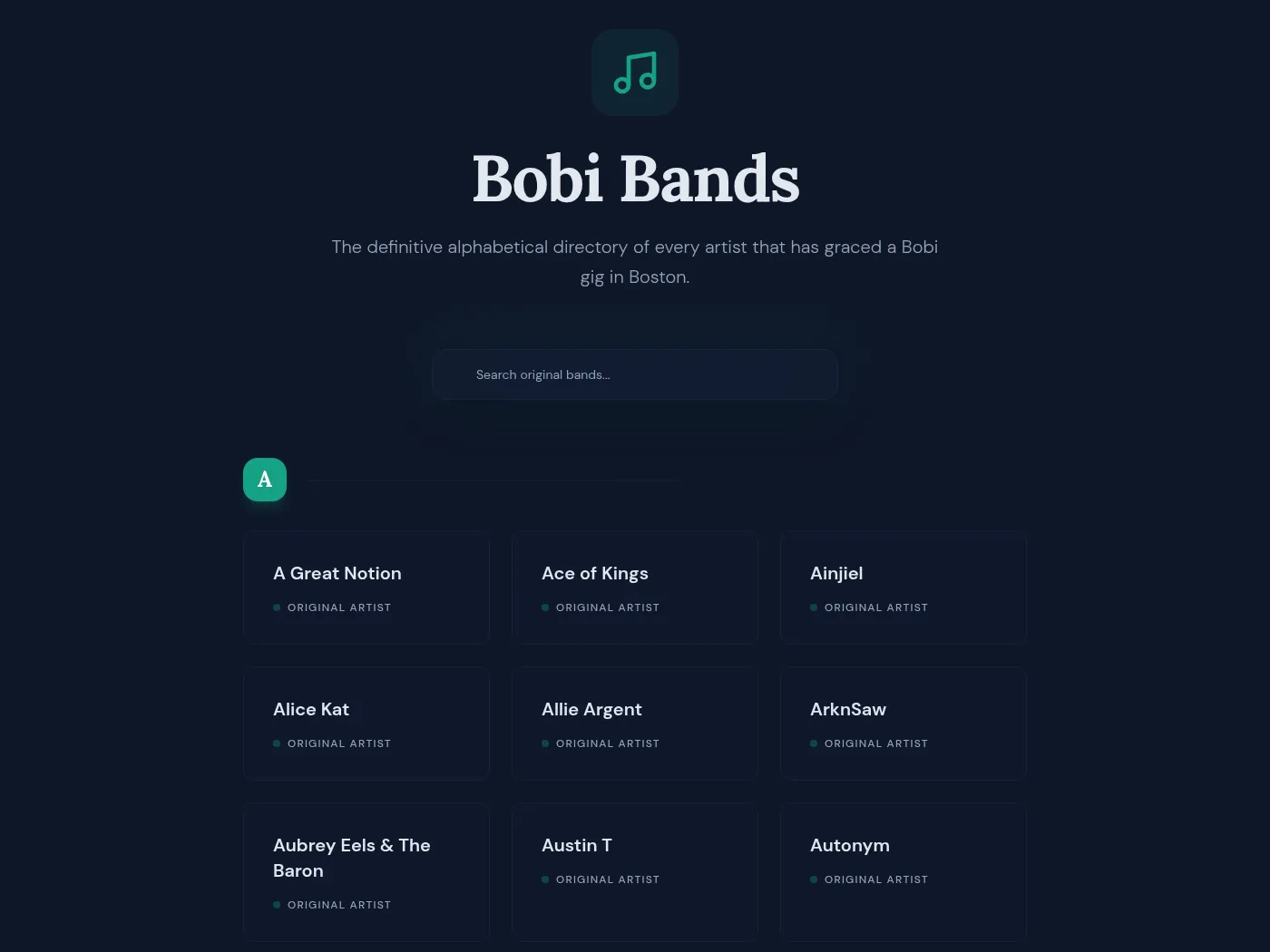 Bobi Bands Directory