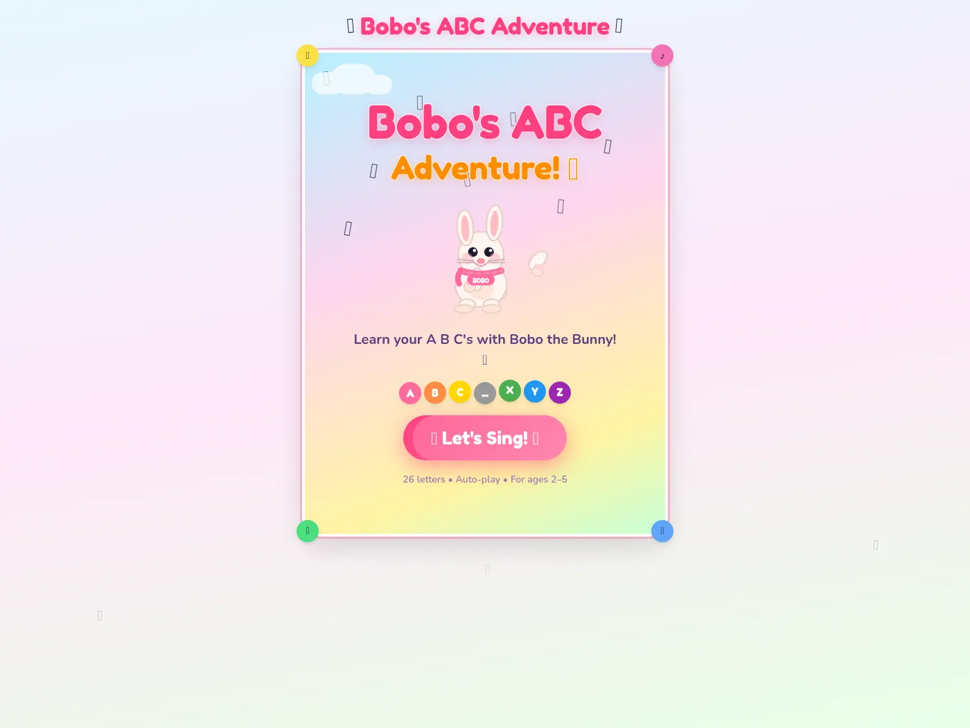 Bobo's ABC Adventure