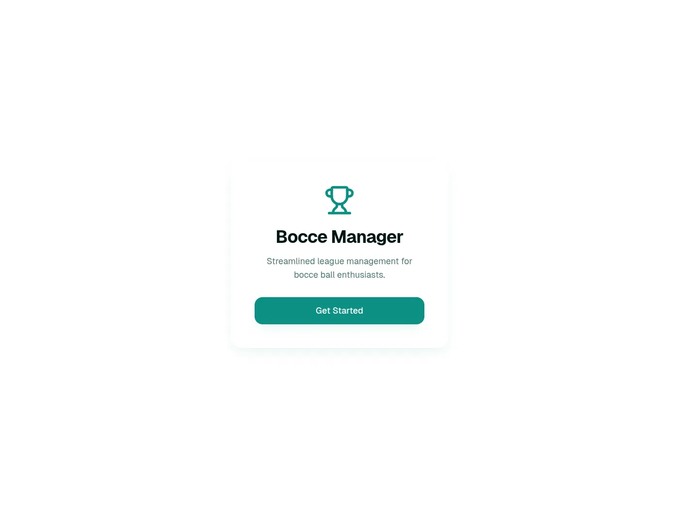 Bocce League Manager