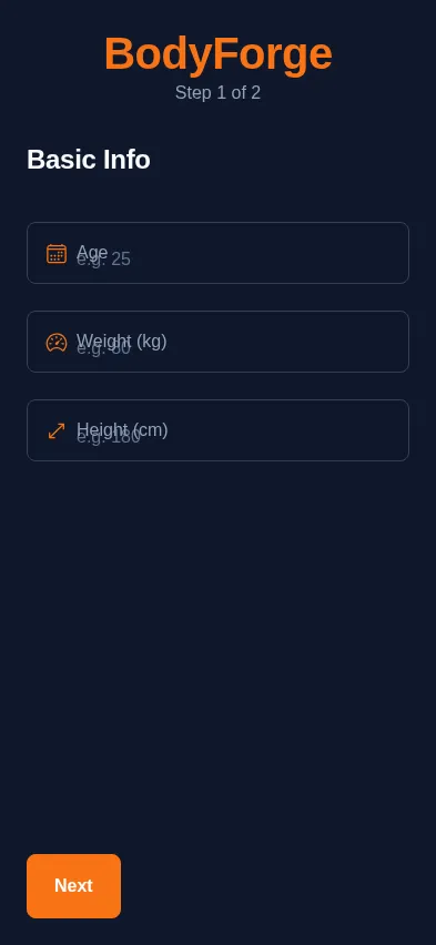BodyForge Fitness App