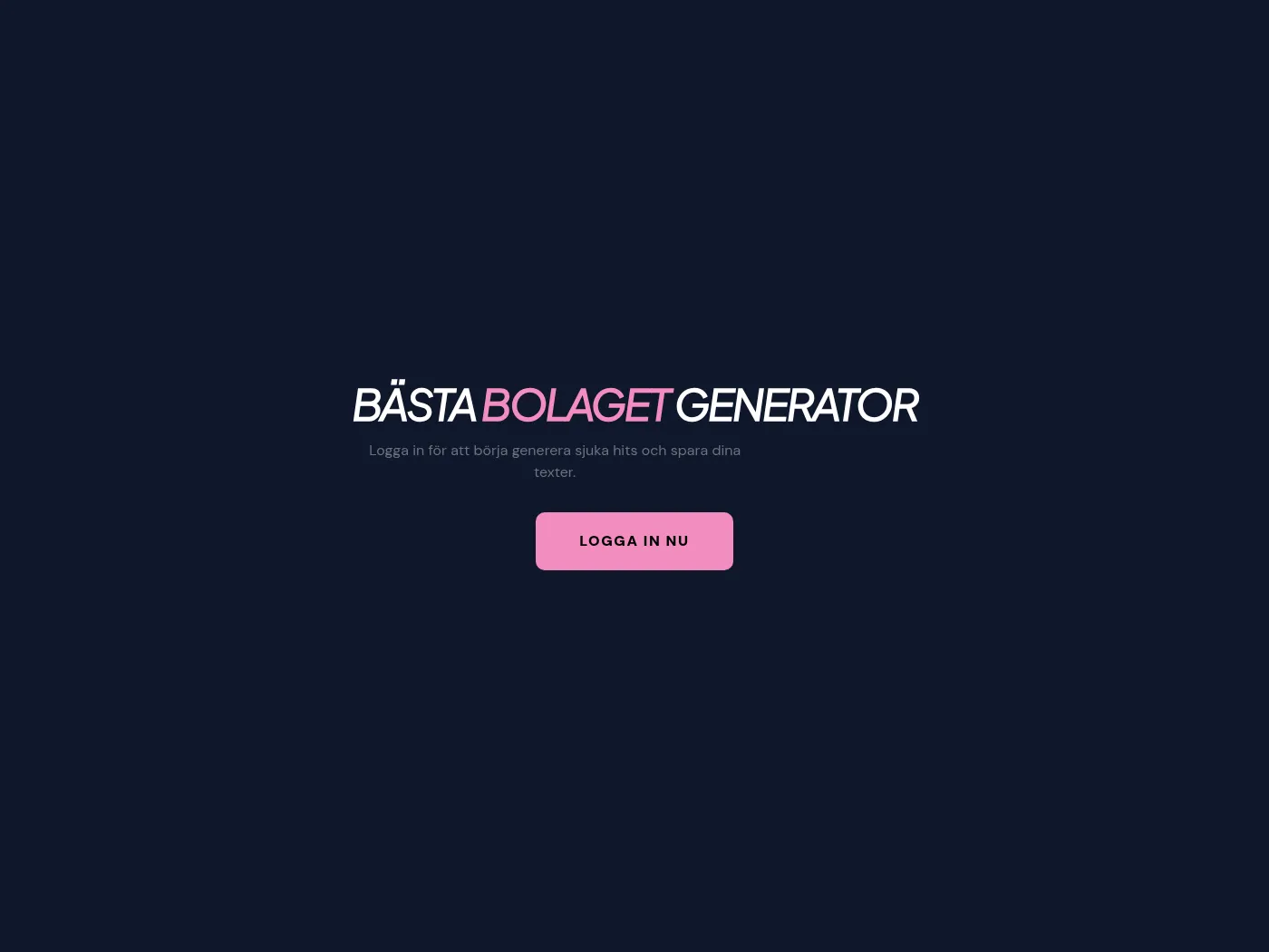 Bästa Bolaget Lyrics Generator