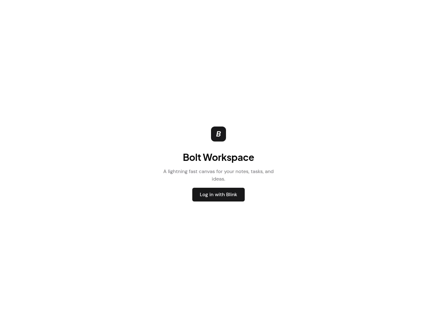 Bolt Quickstart Workspace