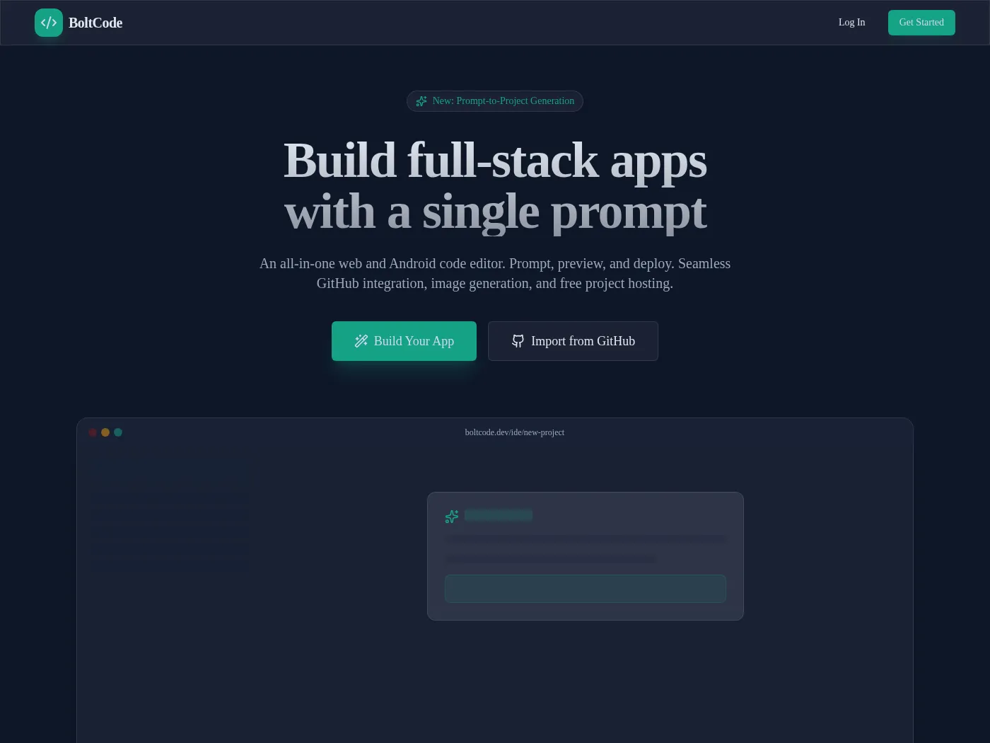 BoltCode IDE Platform