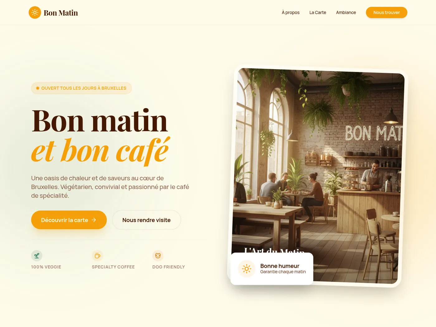 Bon Matin Café Vitrine