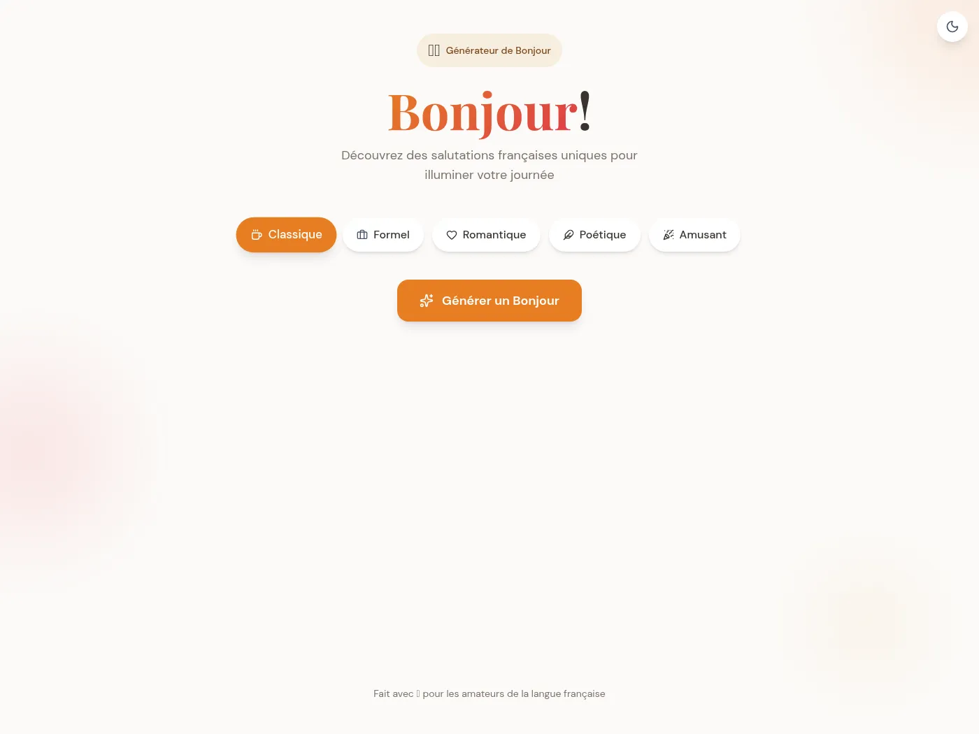 Bonjour Generator Site