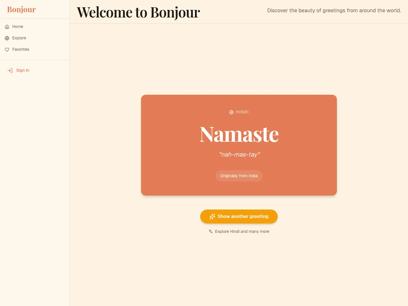 Bonjour Greeting App