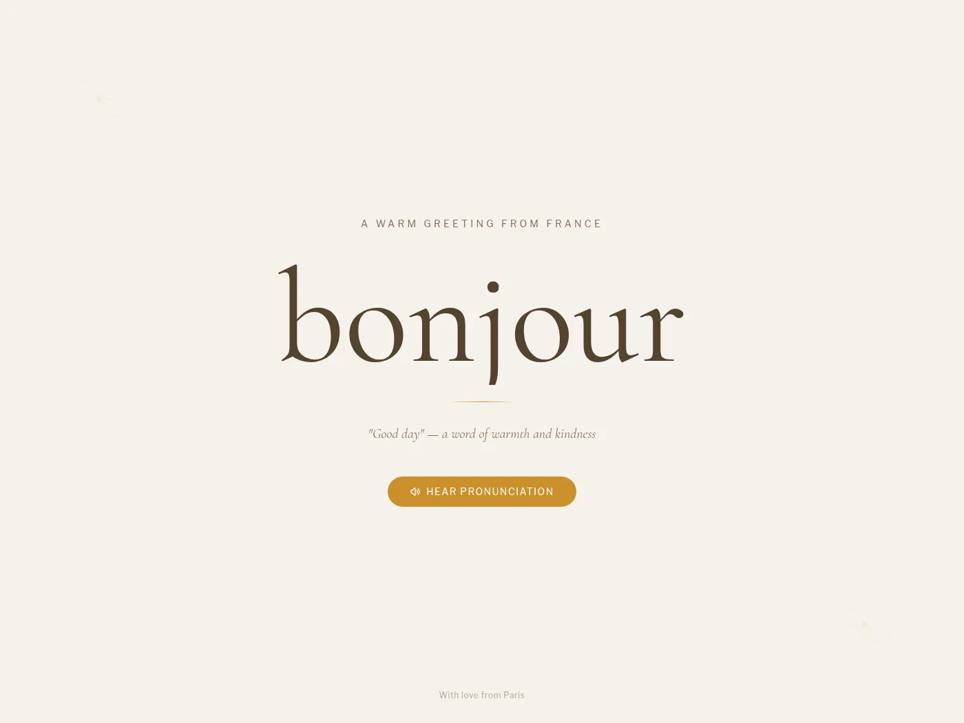 Bonjour Greeting Page