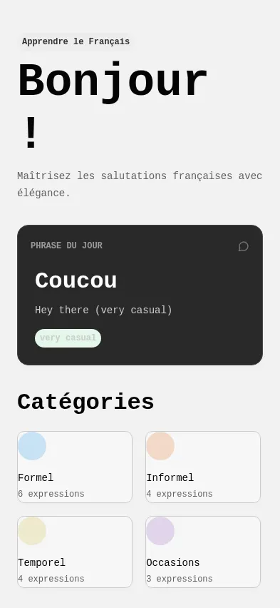 Bonjour Greetings App