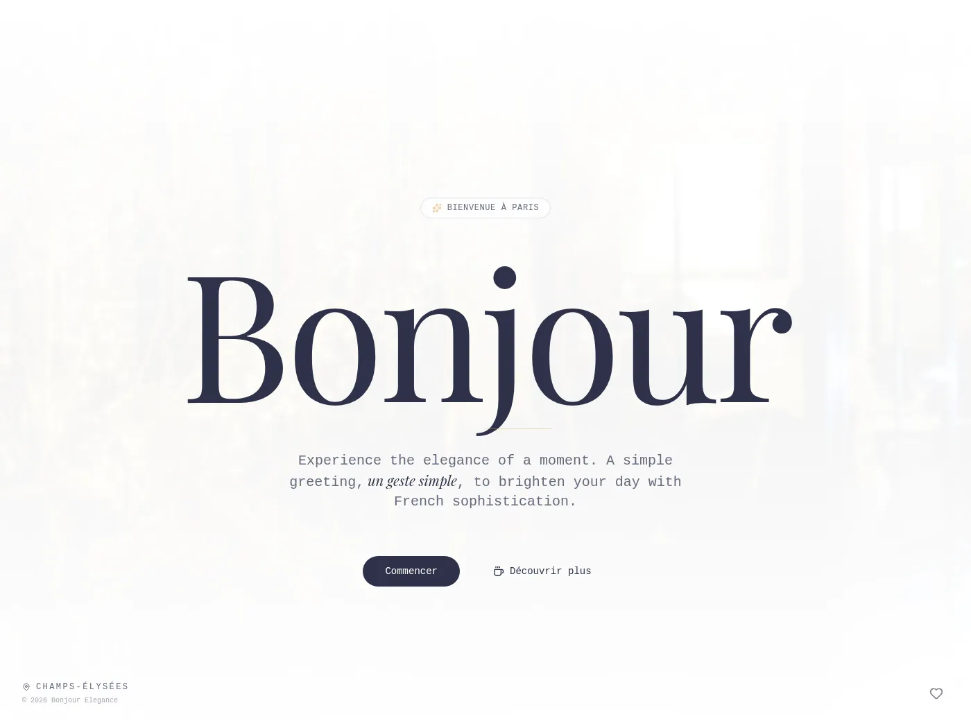 Bonjour Page
