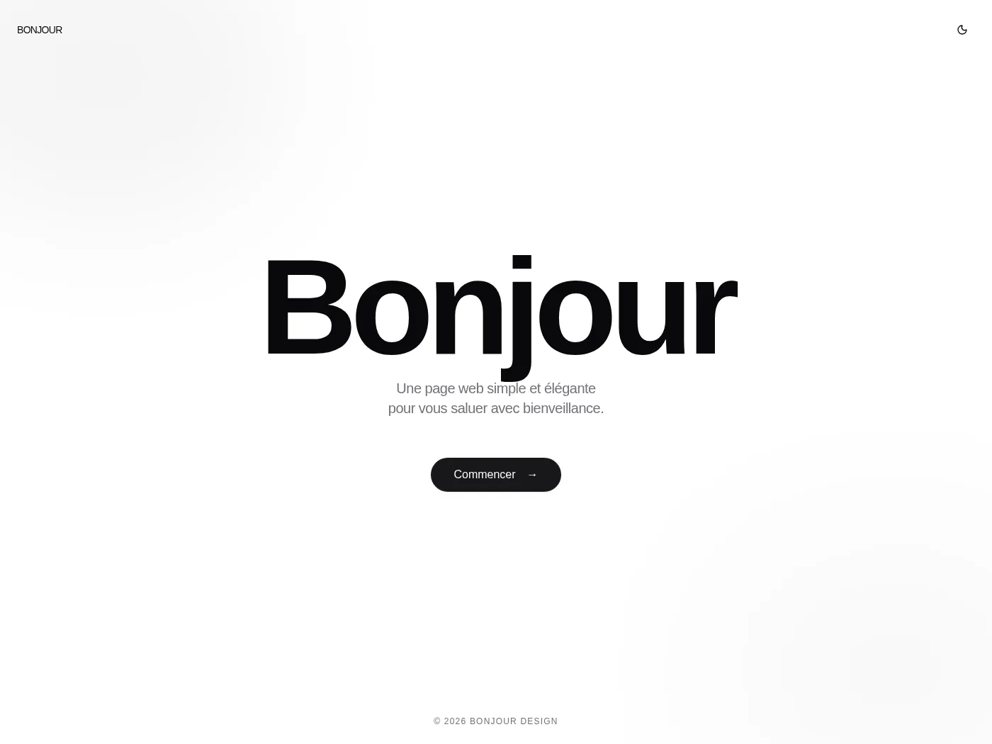 Bonjour Web Page
