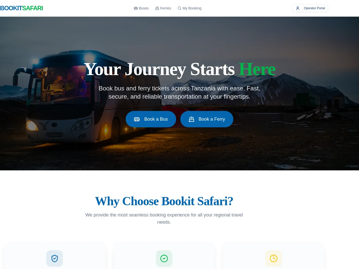 Bookit Safari Transport Booking