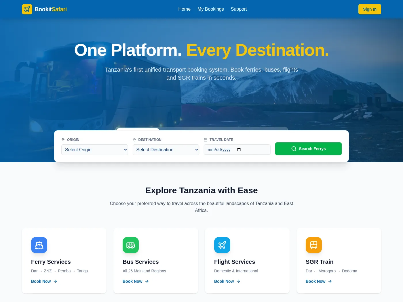 Bookit Safari Platform