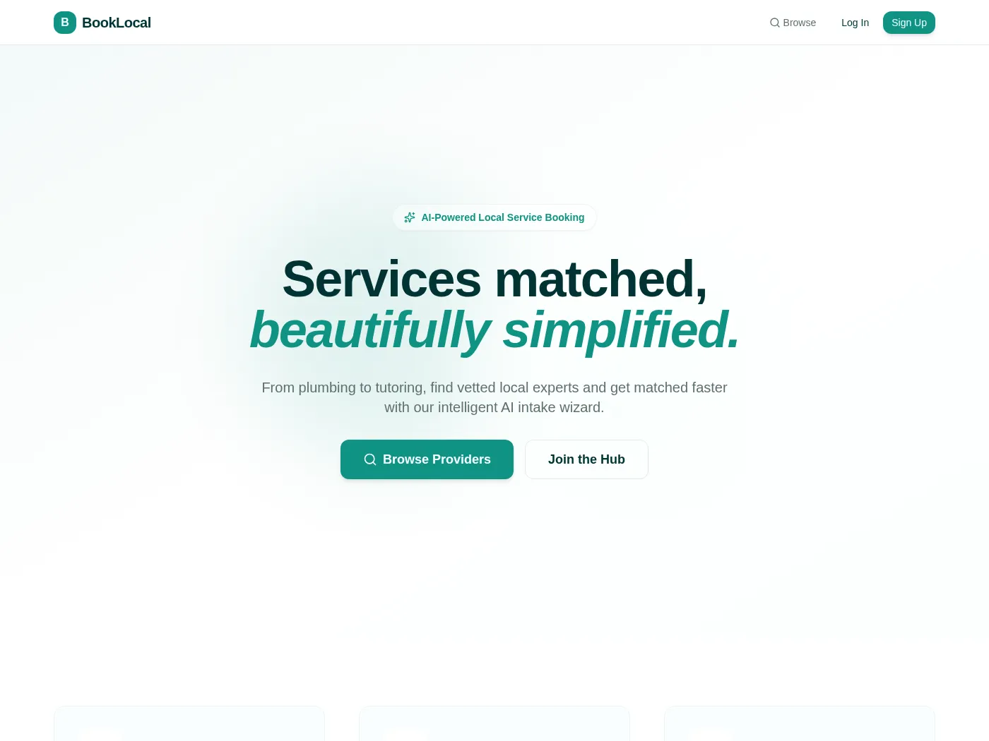 BookLocal Service Hub