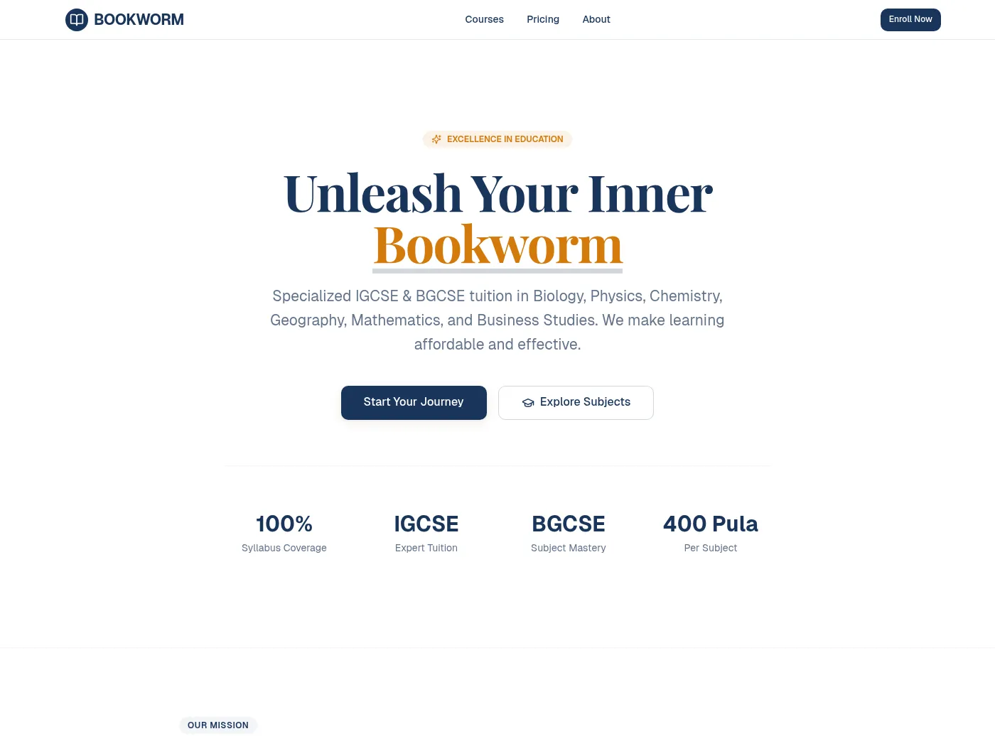 Bookworm Tuition Portal