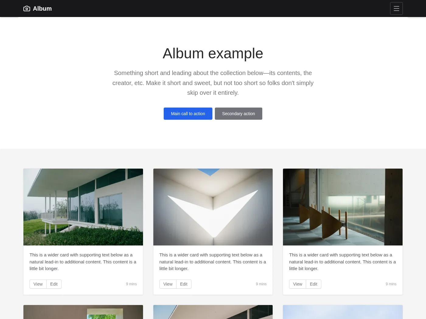 Bootstrap Album Clone