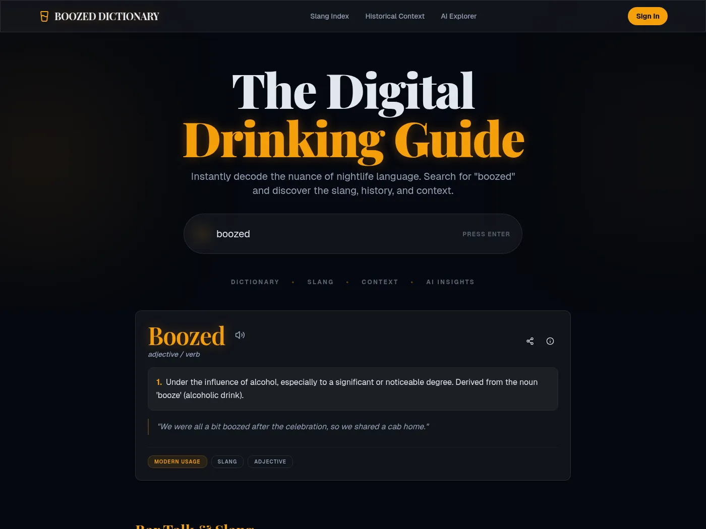 Boozed Dictionary