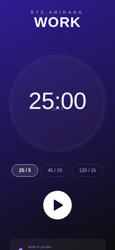 Borahae Focus Pomodoro