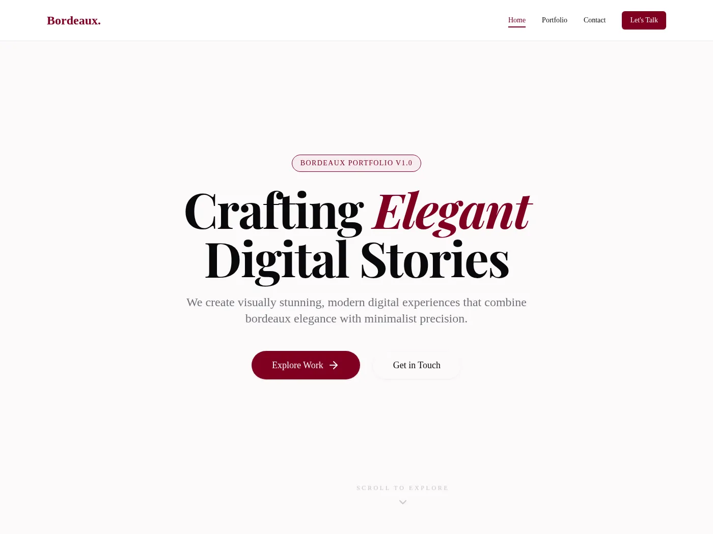 Bordeaux Portfolio Site