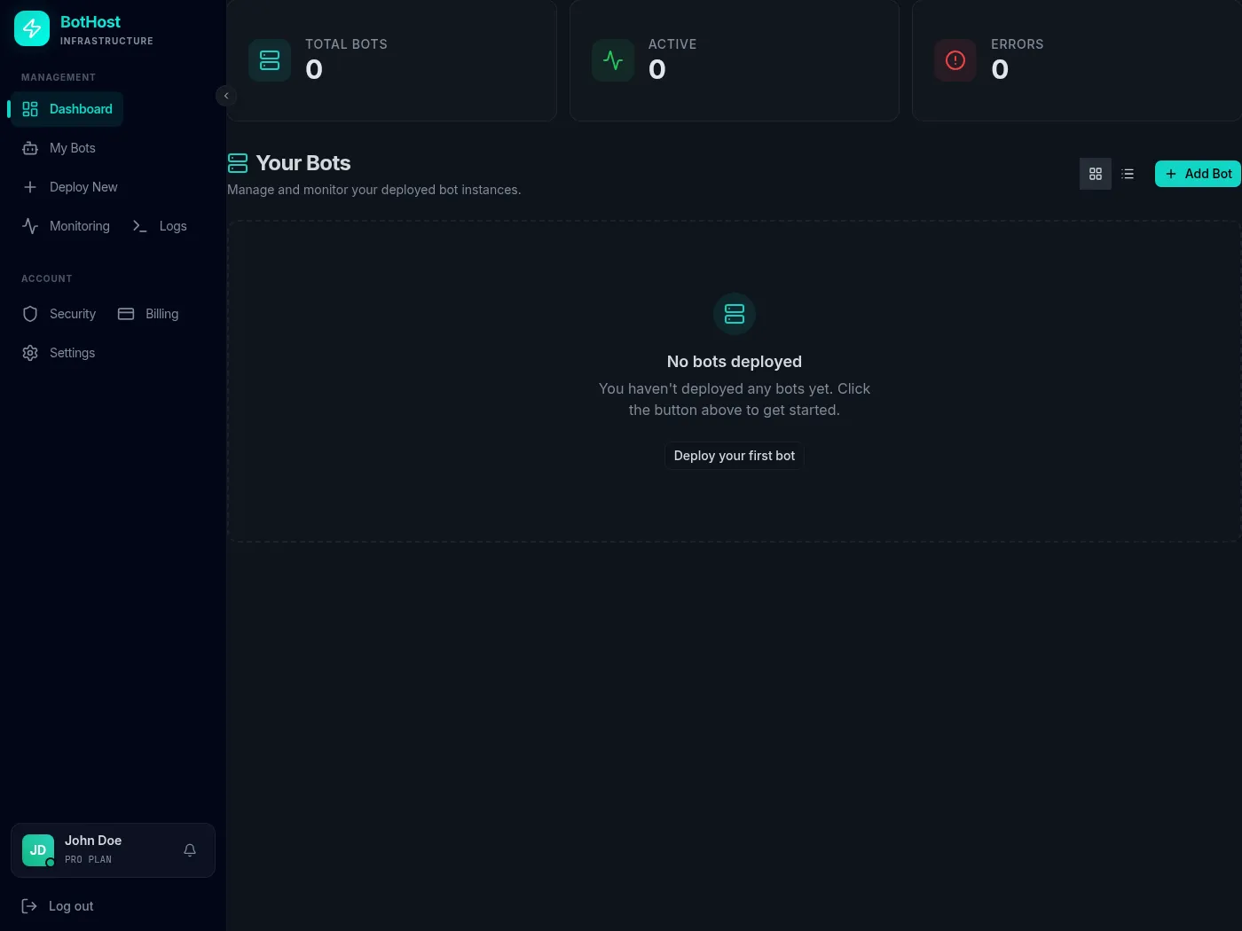 BotHost Control Panel