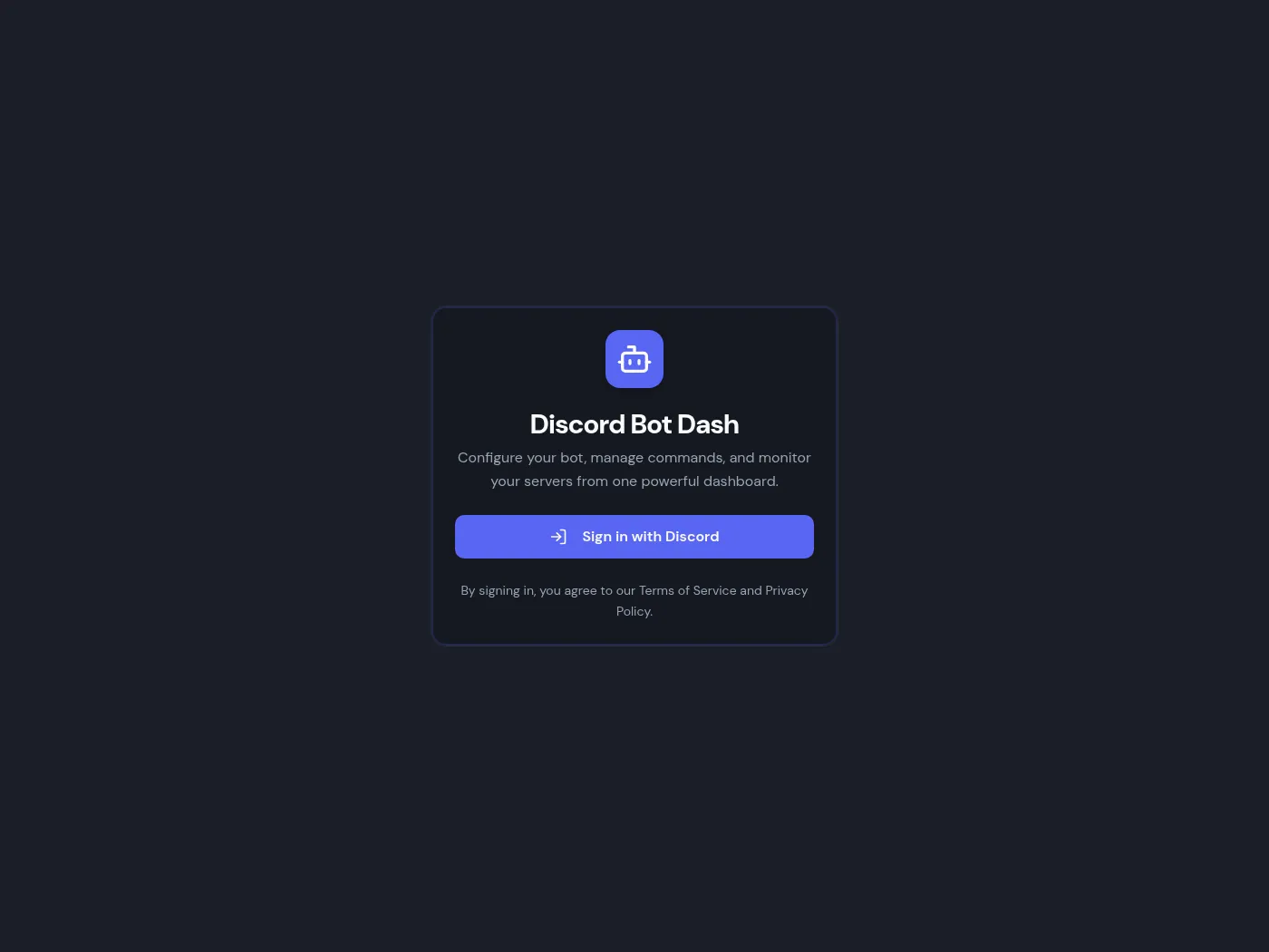 Bot Command Dashboard