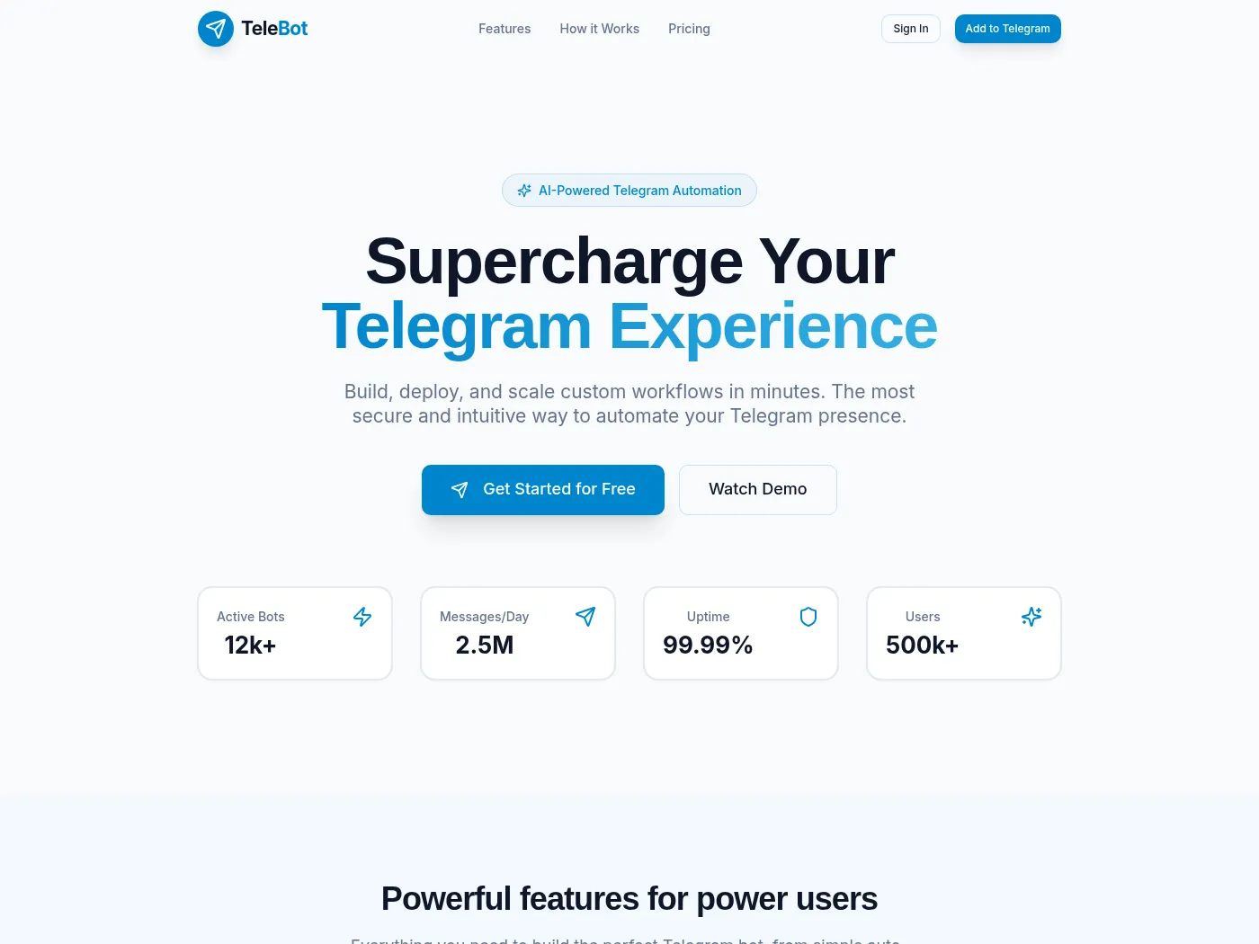 Bot Showcase Site