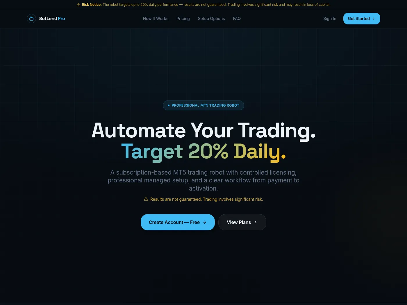 BotLend Pro Platform