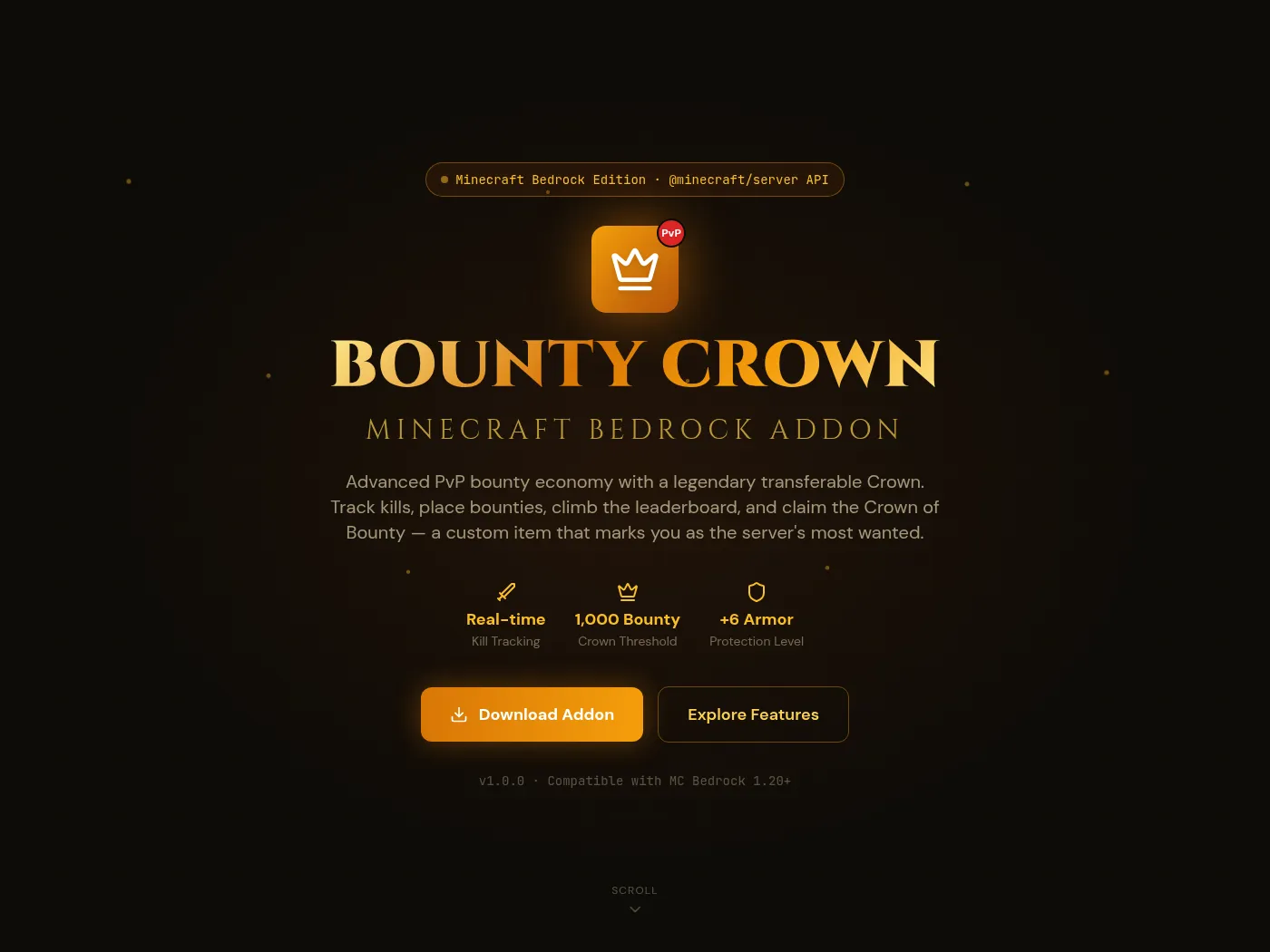 Bounty Crown Minecraft Addon