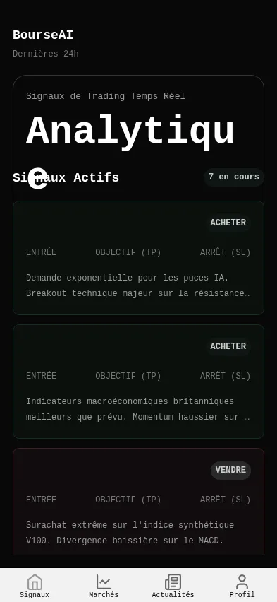 BourseAI Analytique Mobile