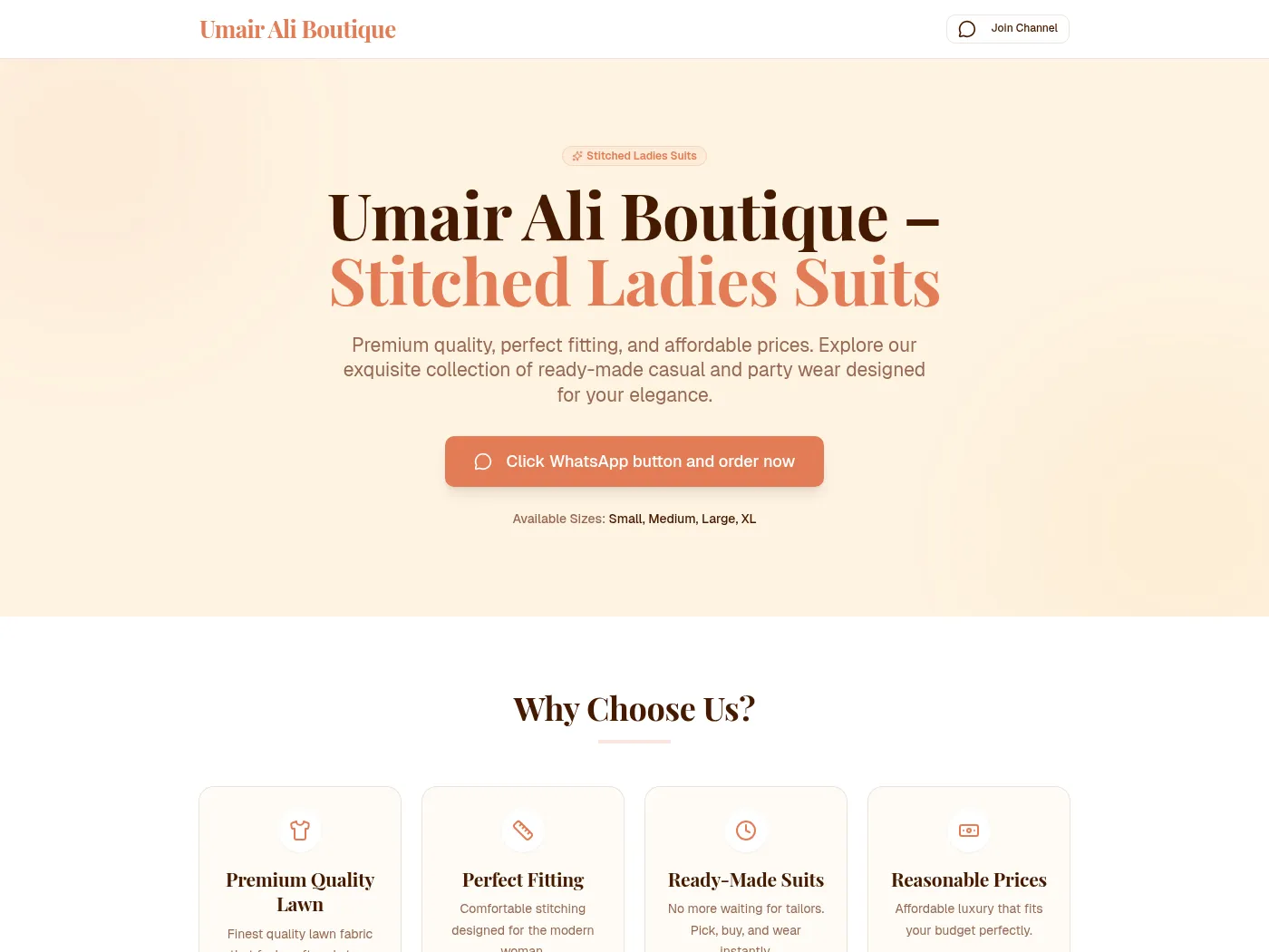 Umair Ali Boutique Webpage