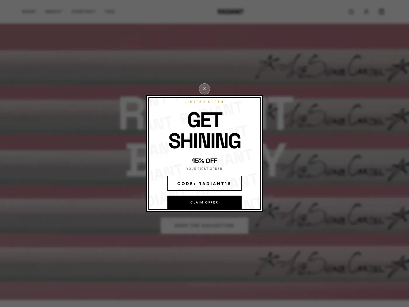 Radiant Boutique Website