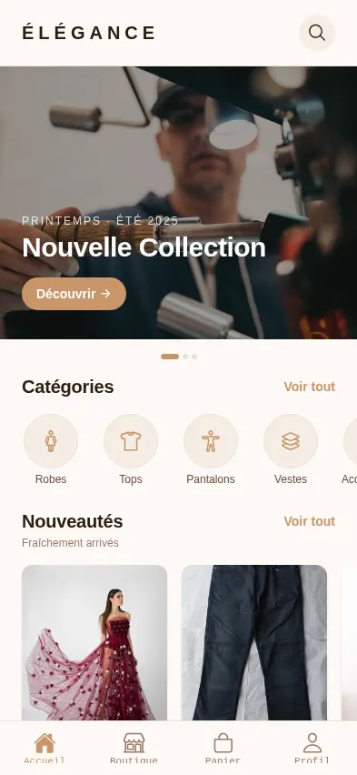 Vêtements Boutique App