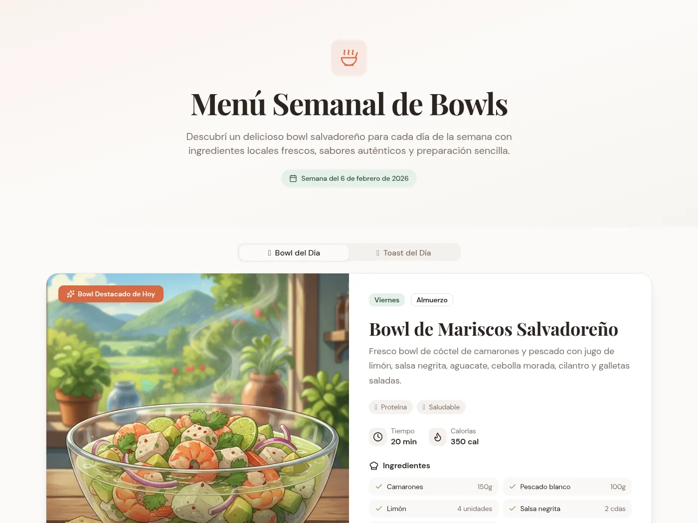 Bowl Menu Planner
