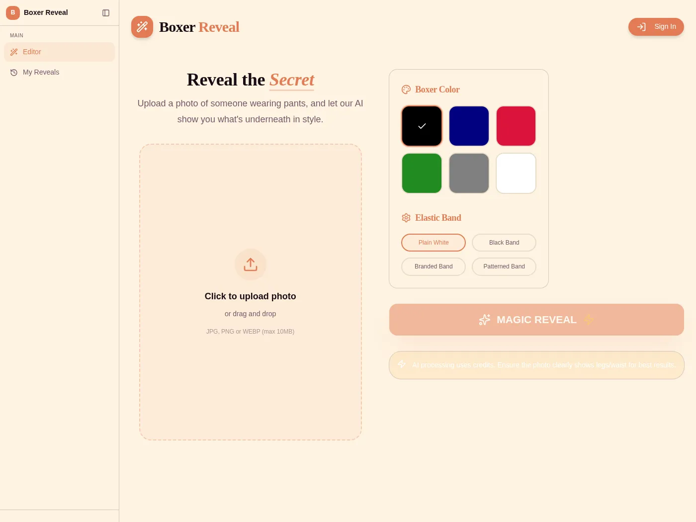 Boxer Reveal Photo Editor