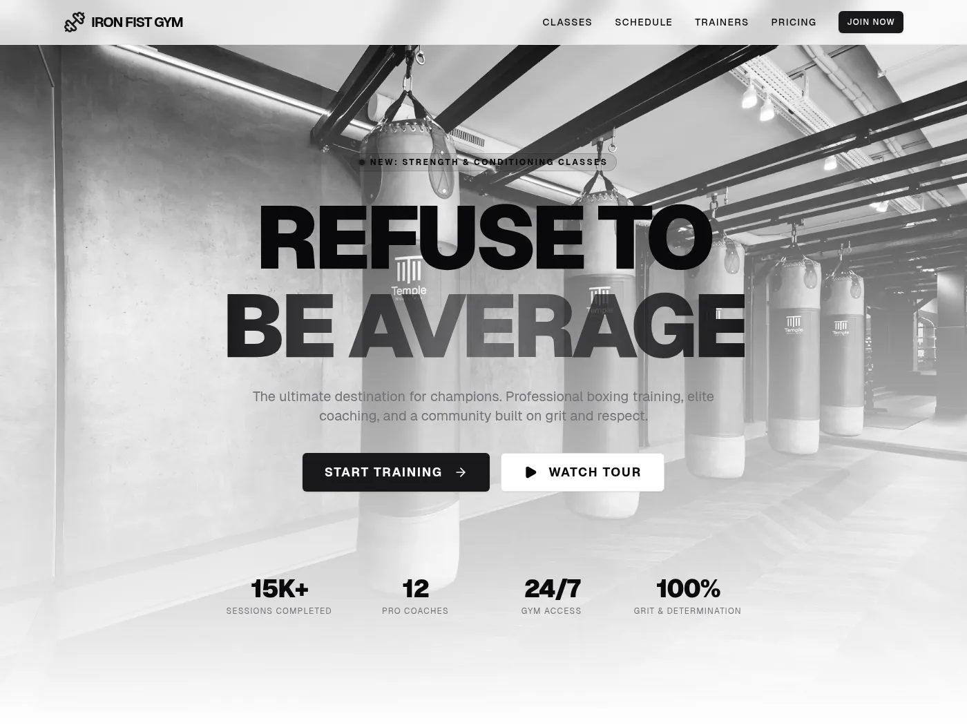 Boxing Gym Website