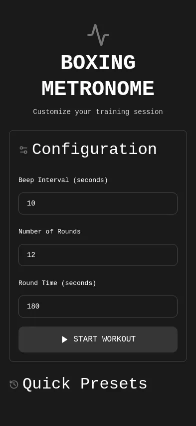 Boxing Metronome App