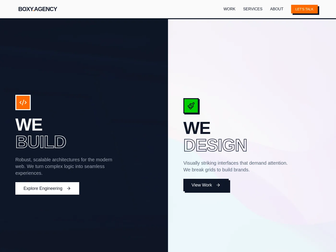 Boxy Agency Landing