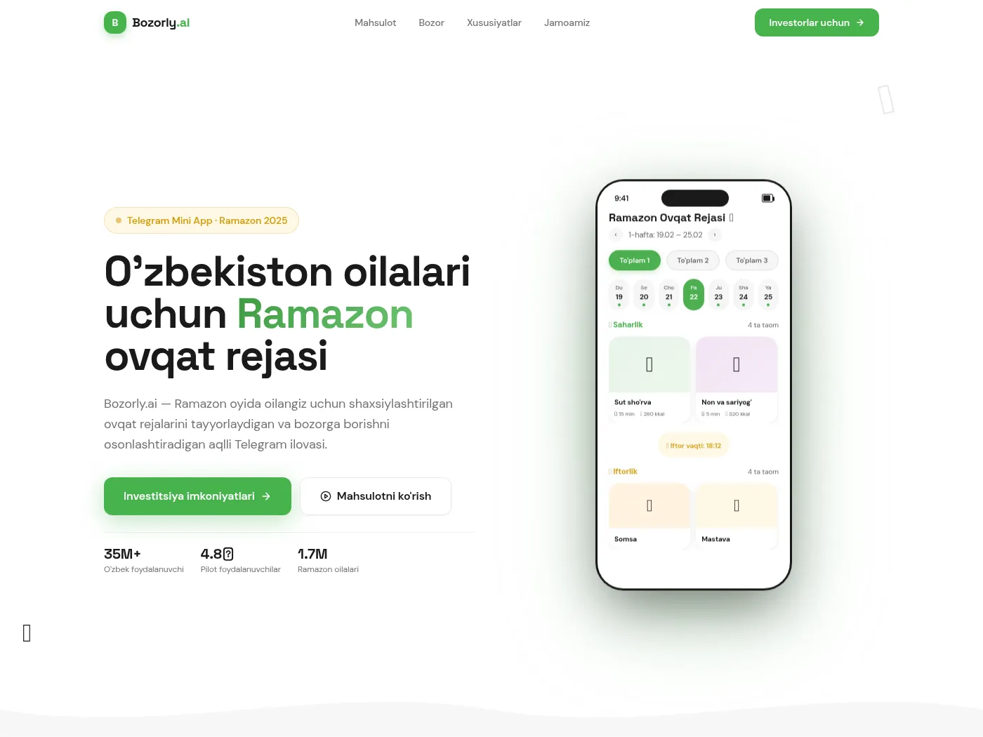 Bozorly Landing Page