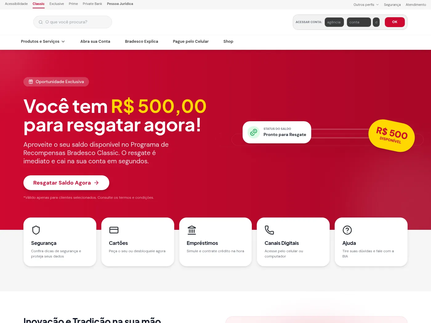 Bradesco Resgate Fake