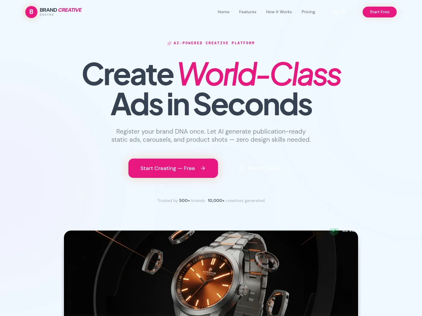 Brand Creative Engine Landing