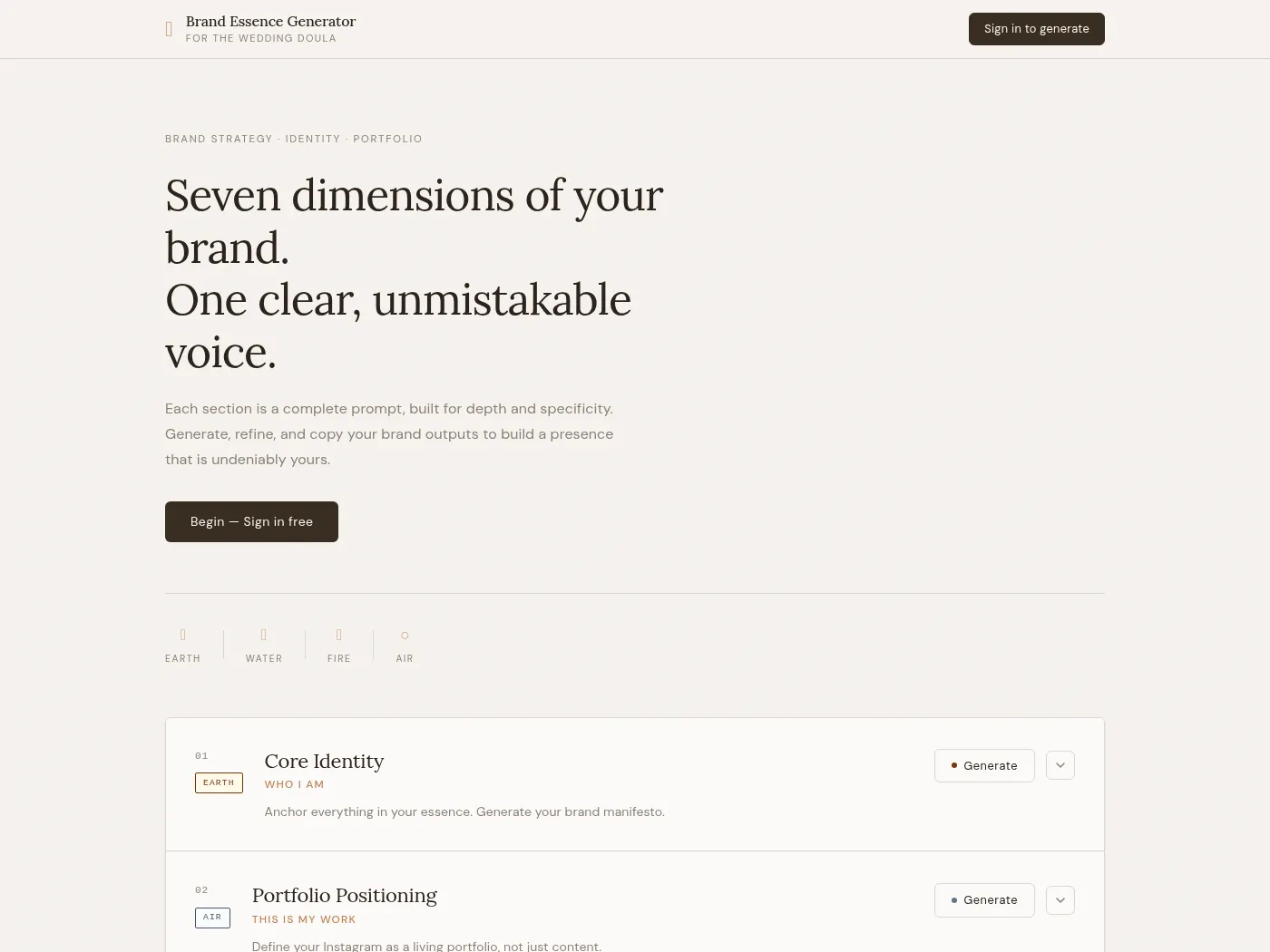 Brand Essence Generator