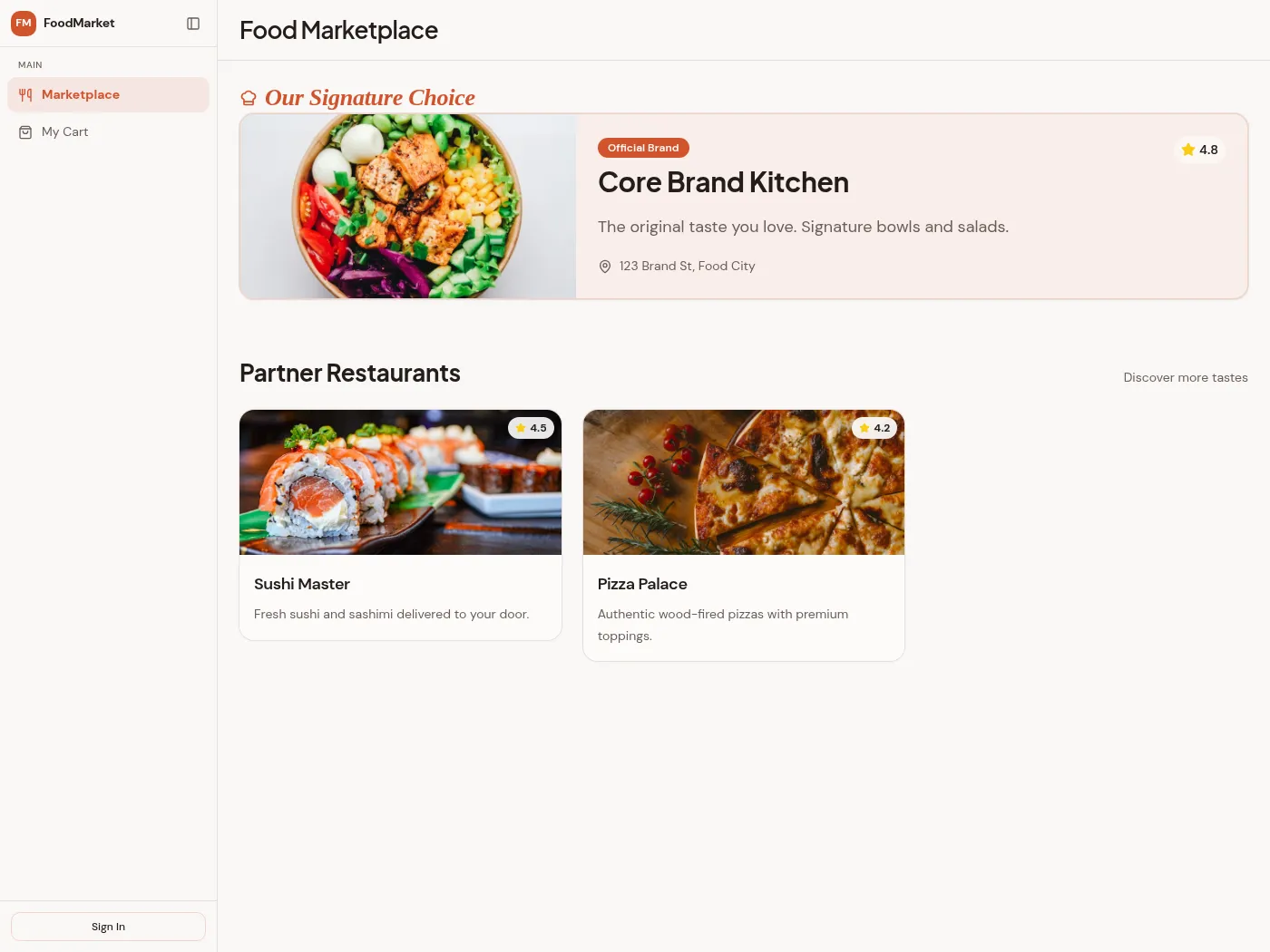 Brand Food Marketplace