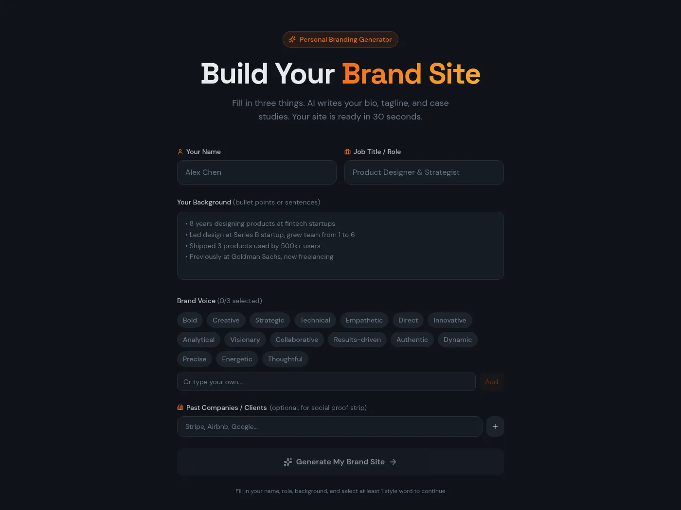 BrandBurst Generator
