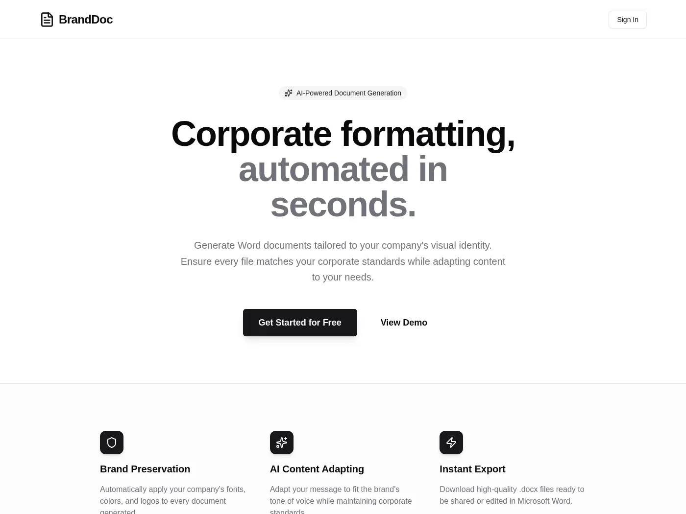 BrandDoc Generator
