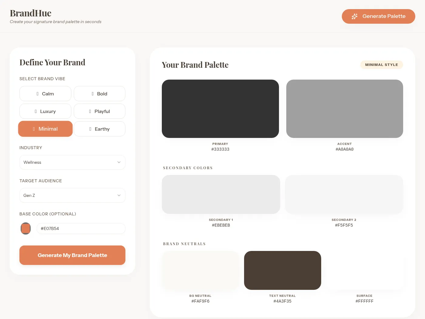 BrandHue AI Palette Stylist
