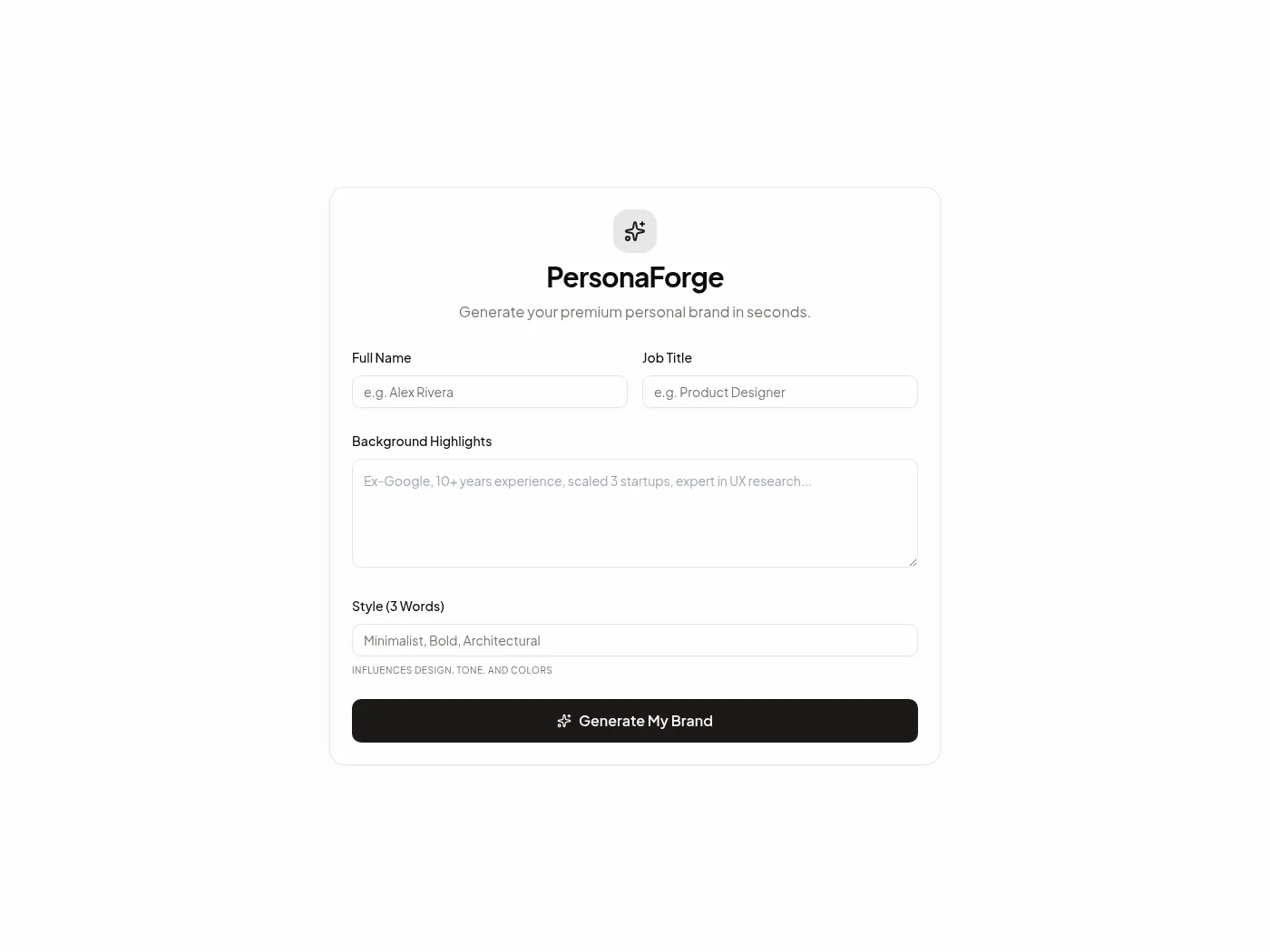 PersonaForge Site Creator