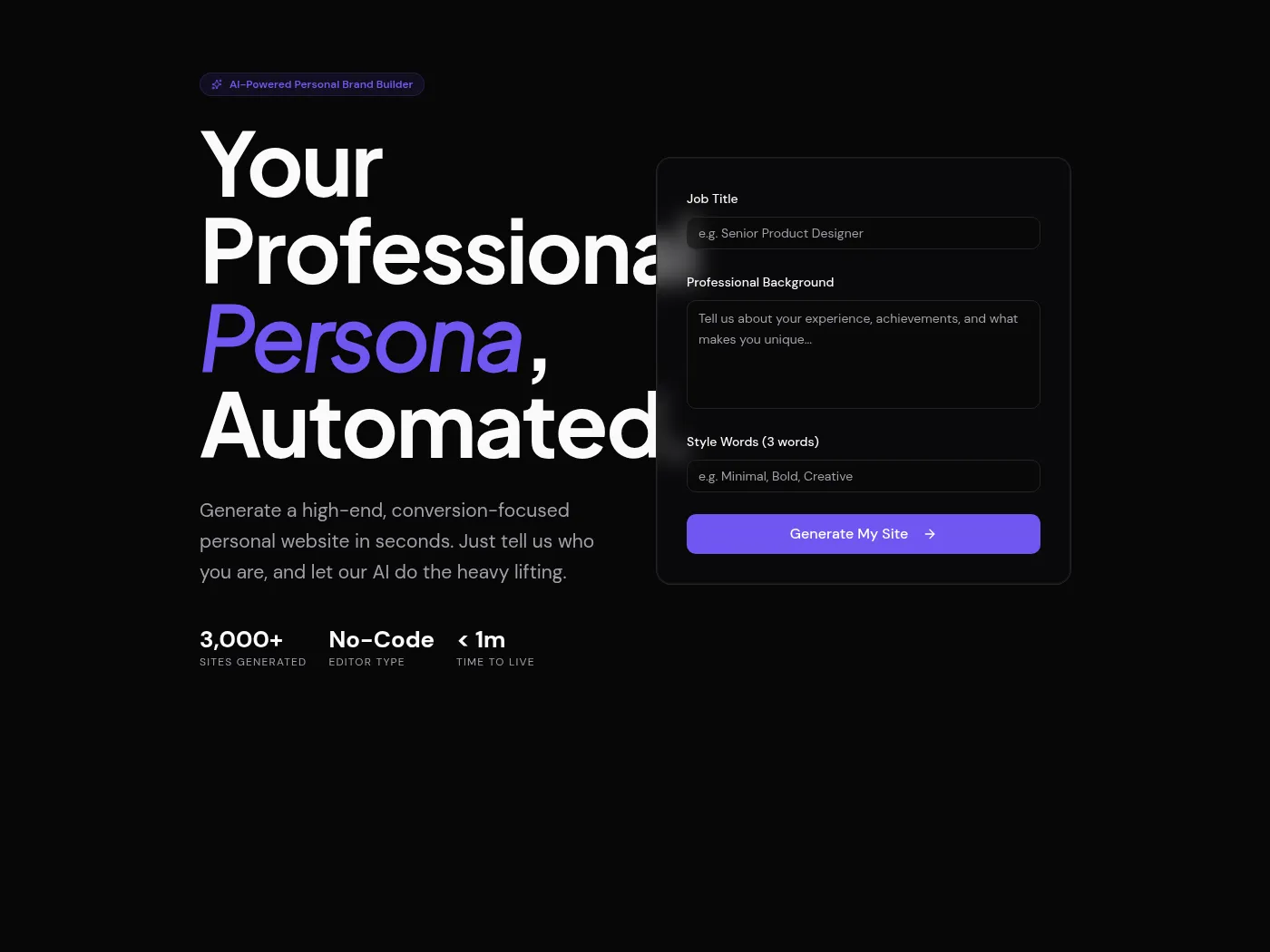 PersonaSite AI Builder