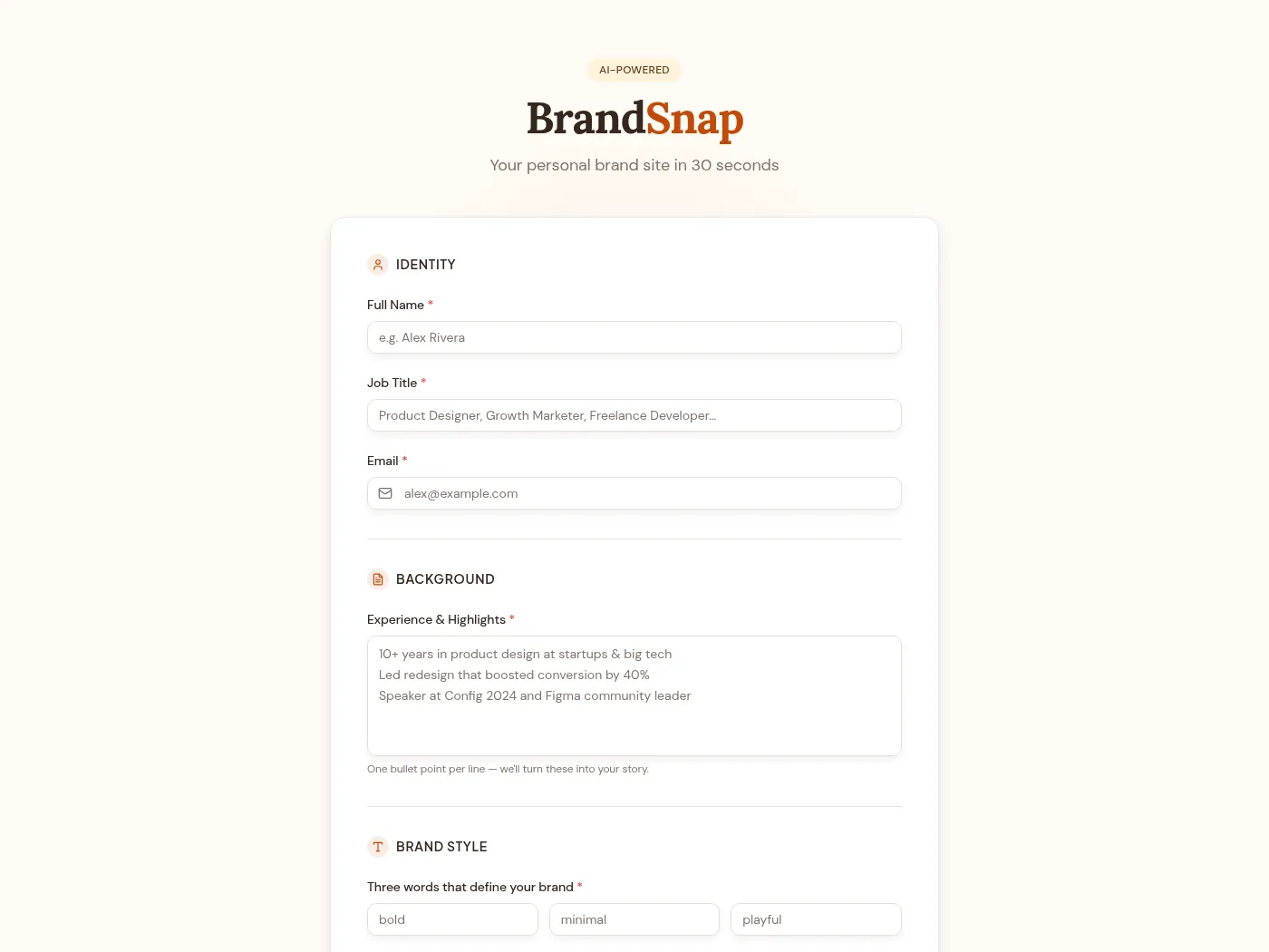 BrandSnap Generator